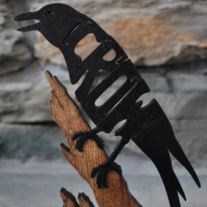 Black Crow Bird Animal Puzzle Wooden Toy Hand Cut Figurine Art - Etsy