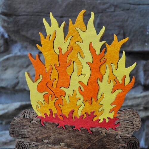 Campfire FUN Hand Cut Wooden Camping Fire Puzzle Toy Made in | Etsy