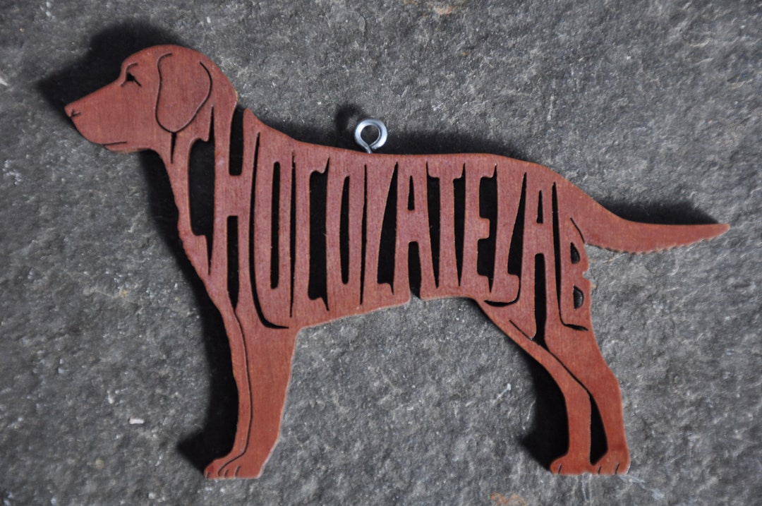 Chocolate Lab Labrador Retriever Dog Ornament Wooden Hand Cut Christmas ...