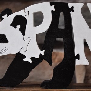 FUN Panda Bear Wooden Animal Puzzle Toy Hand Cut With Scroll Saw - Etsy