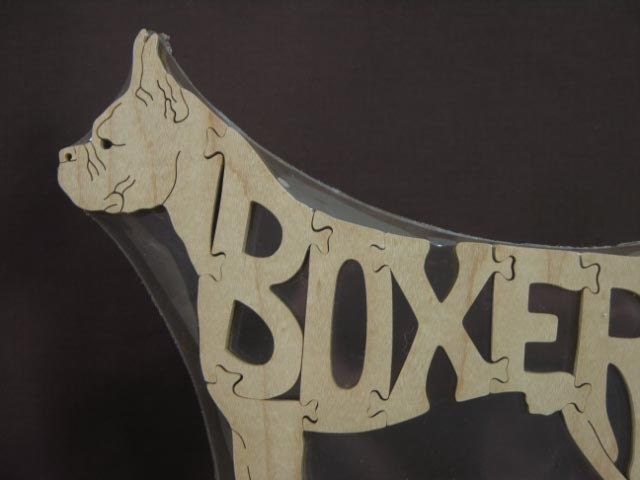 Boxer Wooden Dog Toy Puzzle Hand Cut Figurine Art - Etsy