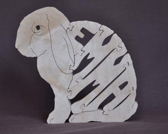 Rabbit Puzzle Toy - Etsy