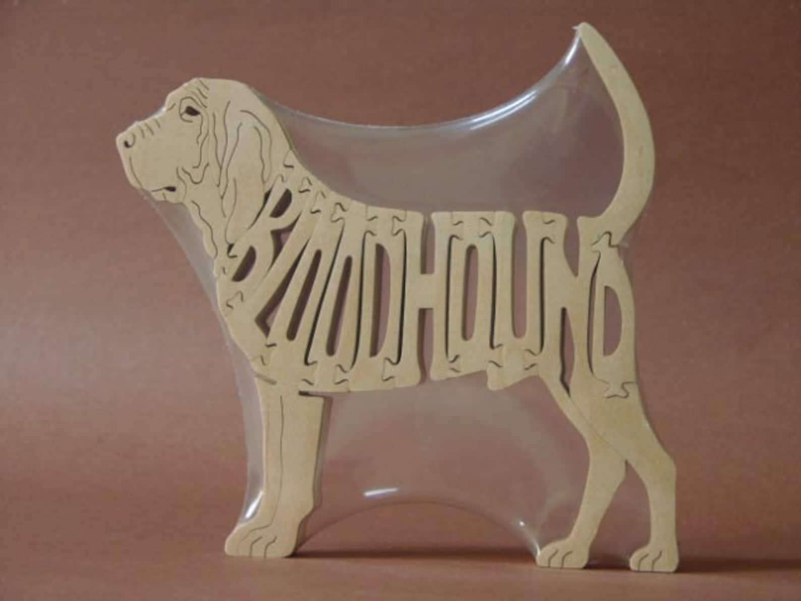 Bloodhound Dog Puzzle Wooden Toy Hand Cut Figurine Art | Etsy