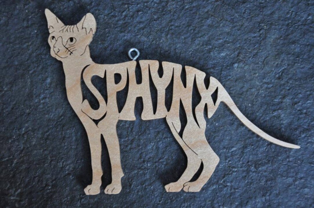 Sphynx Cat Adorable Cat Ornament Hand Cut Wooden Christmas Decor - Etsy