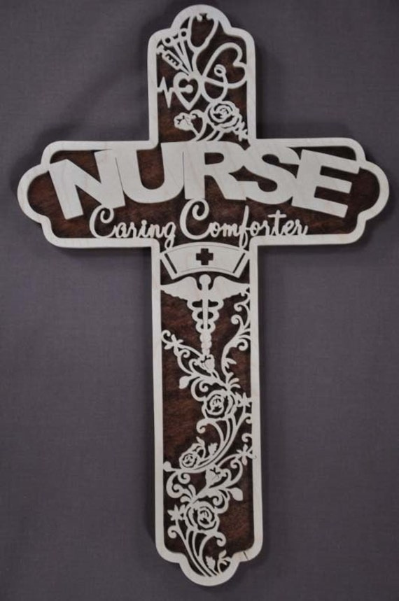 Nurse Nursing Cross Scrolled Wooden Cross Wall Hanging Gift | Etsy