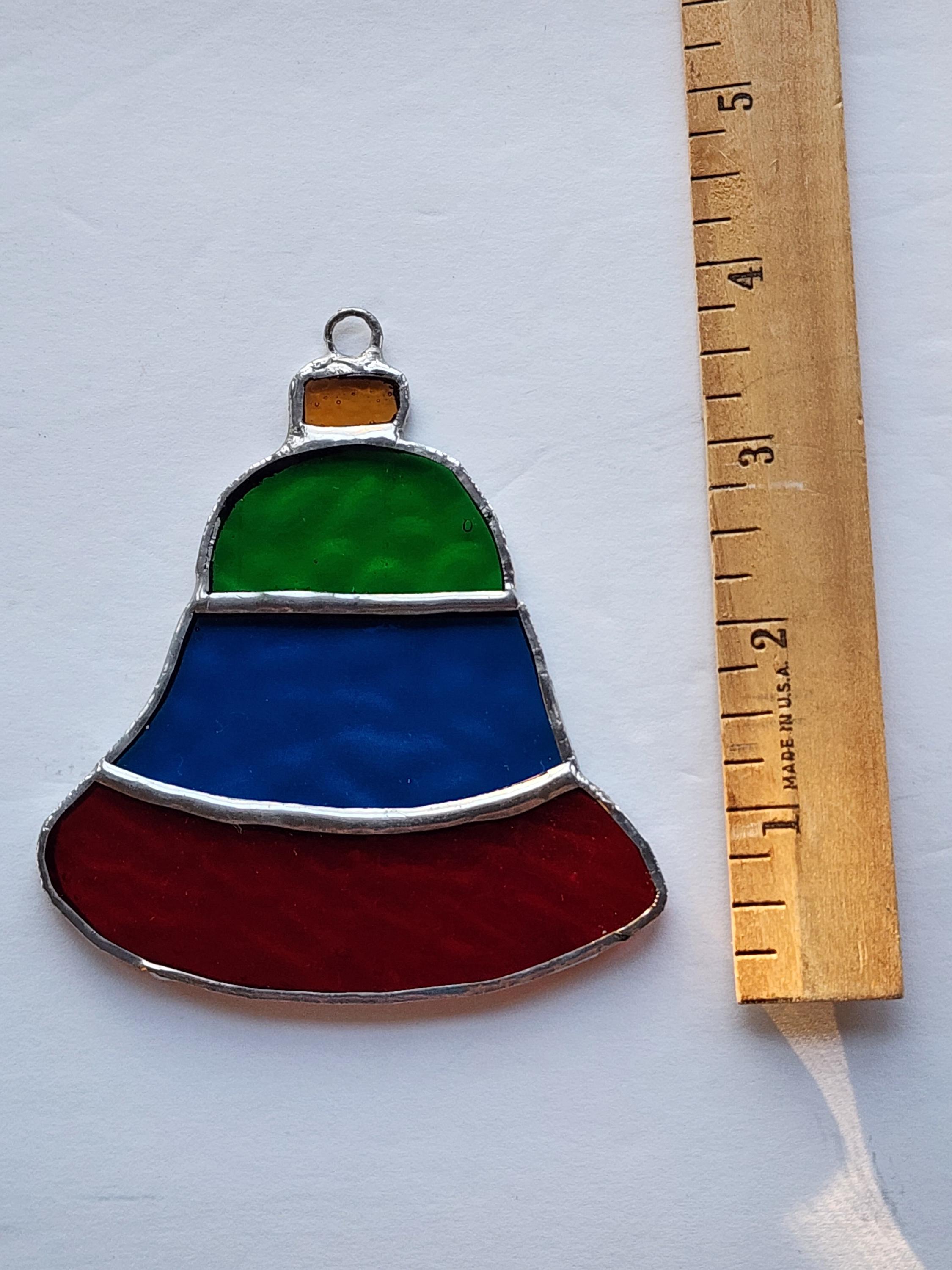 Stained Glass Christmas Bell Ornament - Etsy