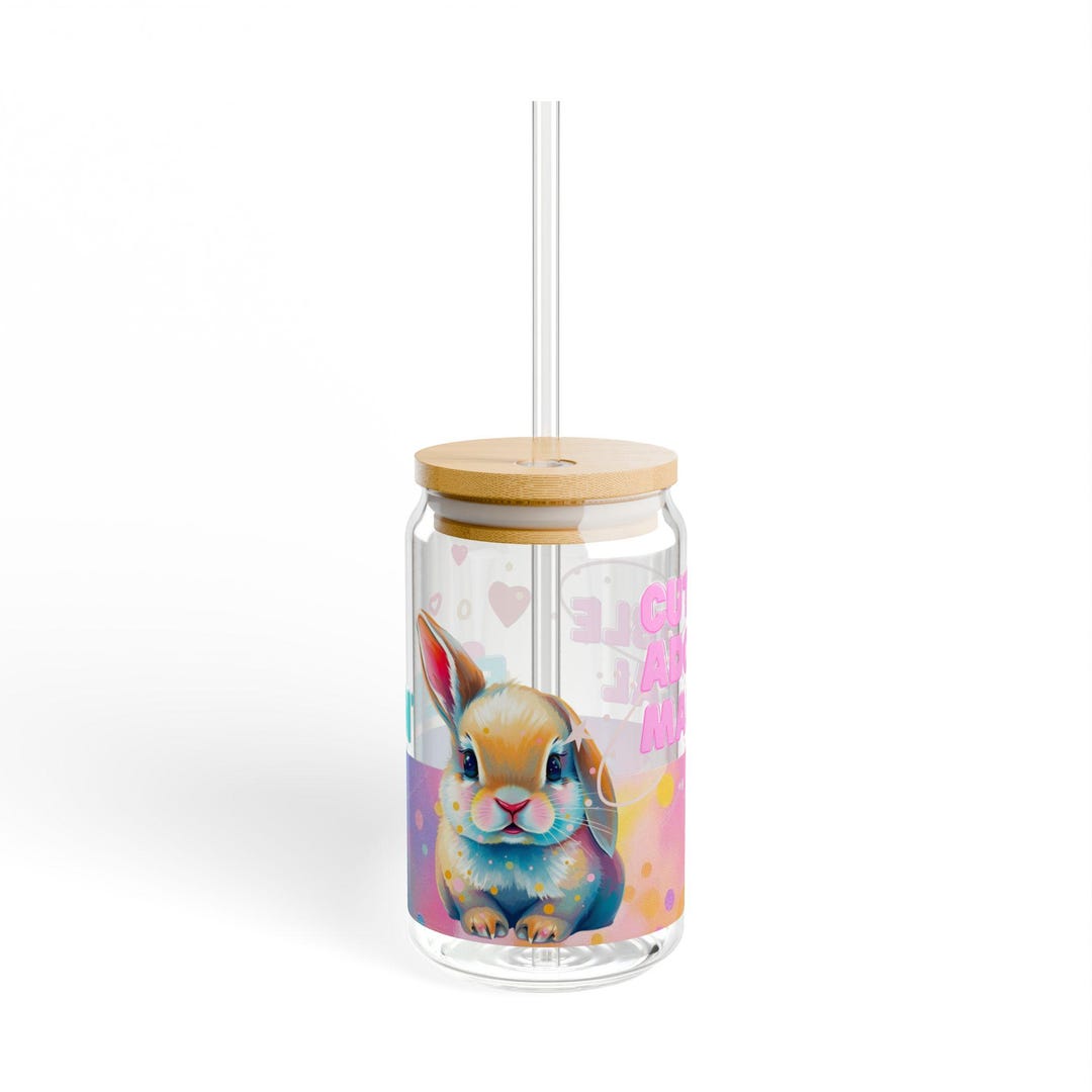 Bunny Sipper Glass, 16oz Insulated Travel Mug, Rabbit Lover Easter ...