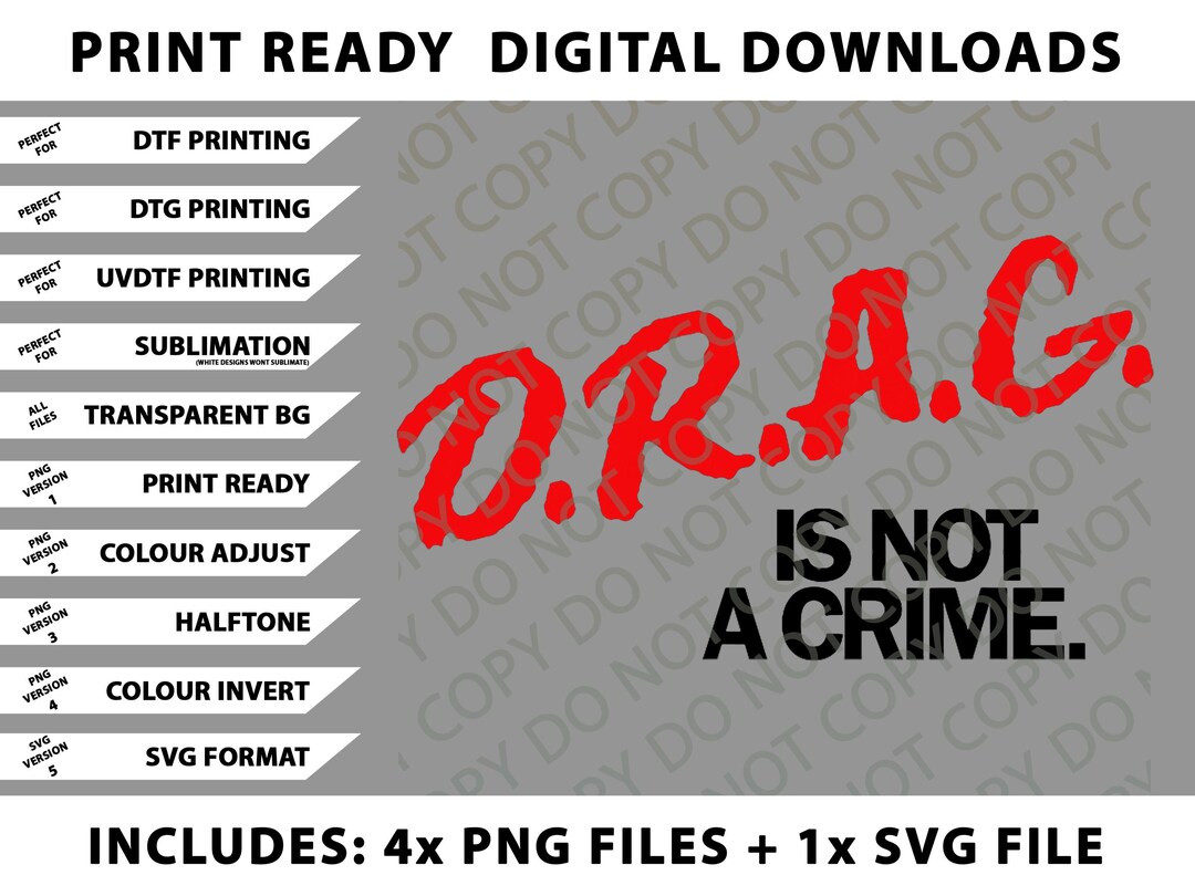 Drag is Not A Crime - Drag Queen Support Png Bundle, SVG Files, Digital ...