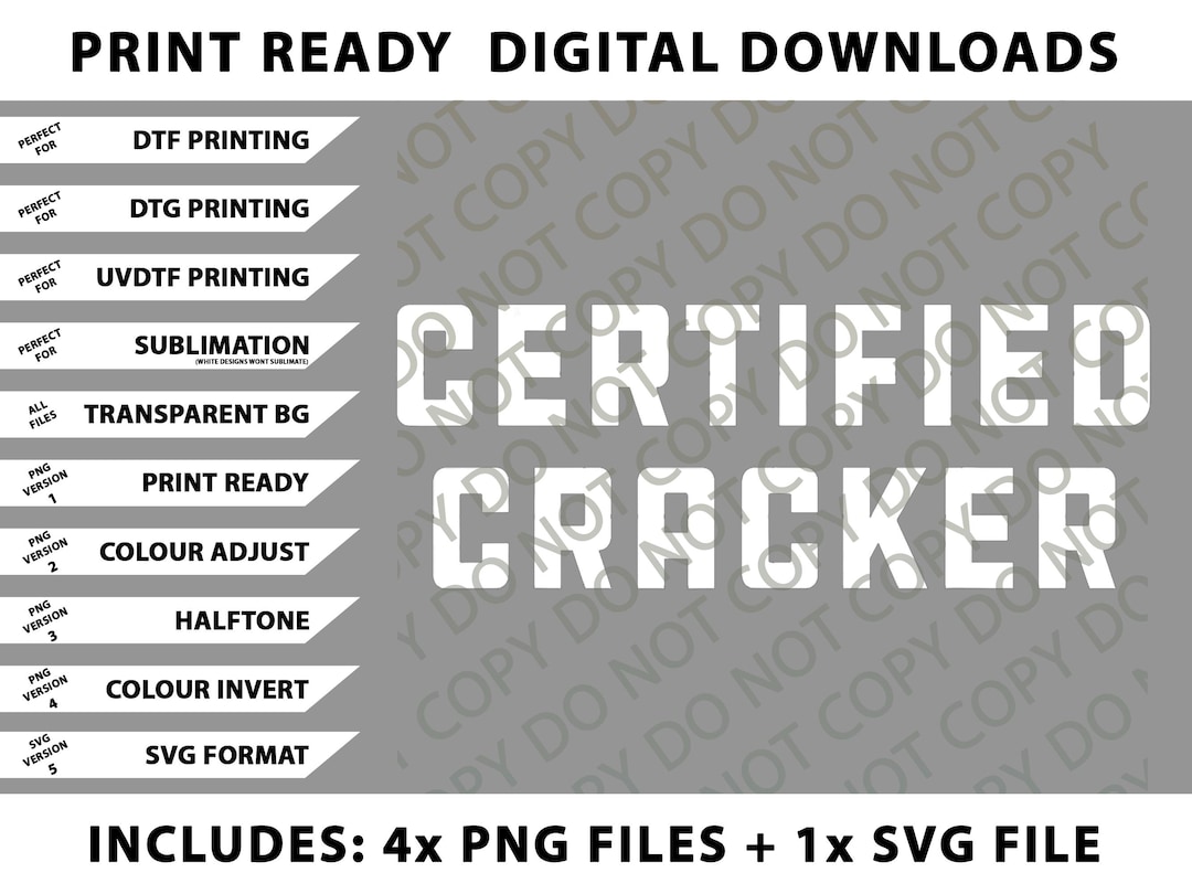 Certified Cracker Redneck Joke Png Bundle, SVG Files, Digital Downloads ...