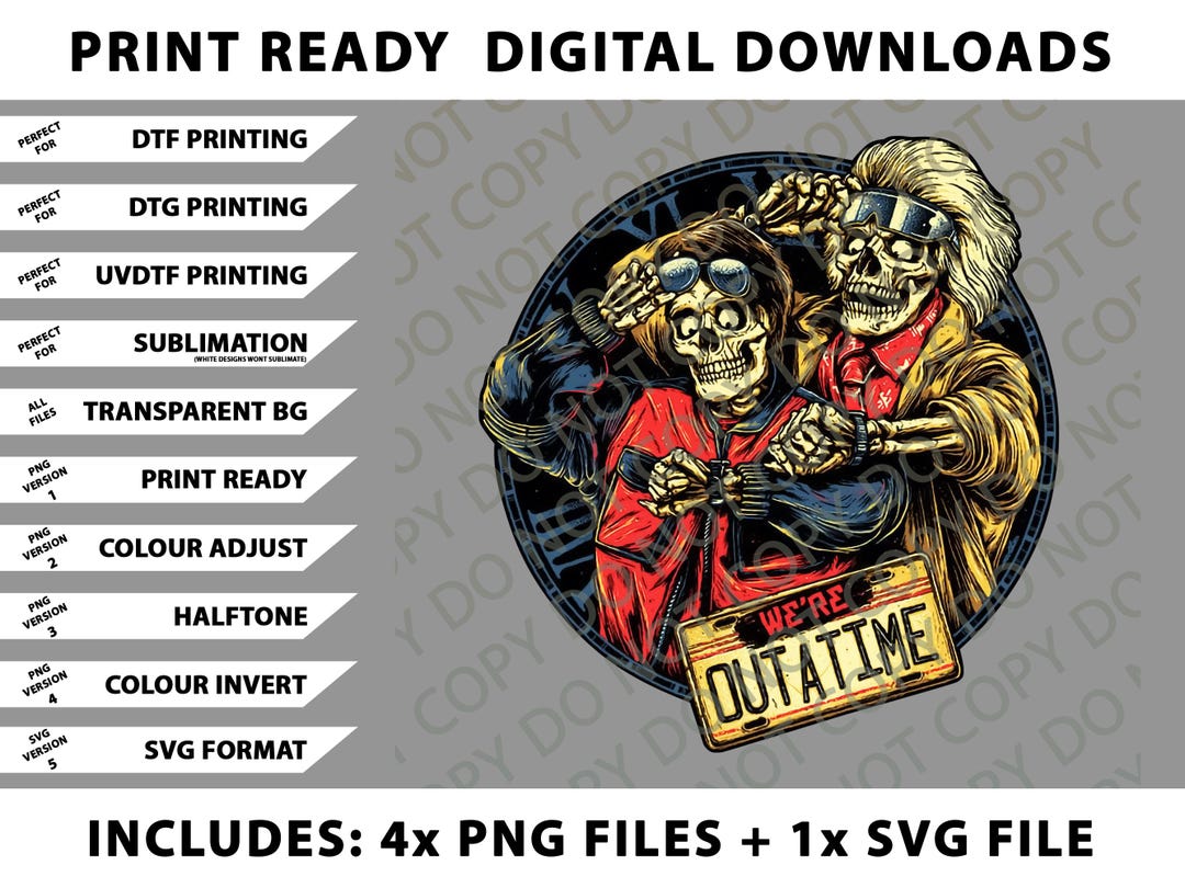 Outa Time, Back to Future, Marty, Doc, 80s Movie, Digital Download Png ...