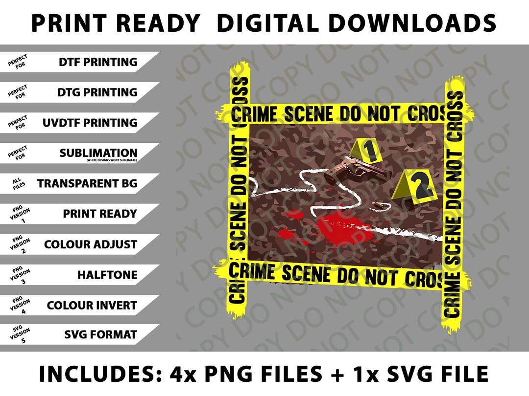 Crime Scene Png Bundle, SVG Files, Digital Downloads_1 - Etsy