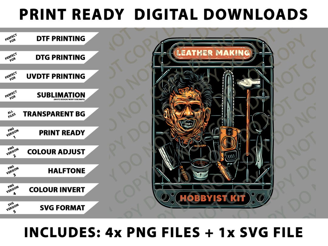 Leatherface Leather Making Hobbyist Kit Horror Png Bundle, SVG Files ...