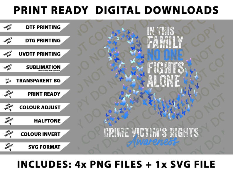Crime Victim's Rights Awareness Month Dark Blue Ribbon Png Bundle, SVG ...