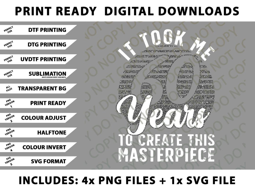 60th Birthday for Women Men 60 Year Old Gag Turning 60 Joke Png Bundle ...