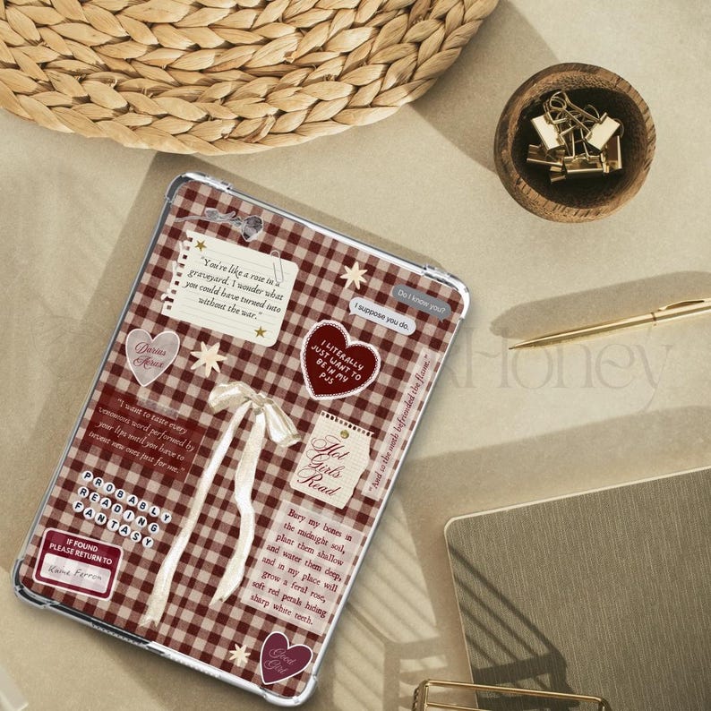 Gothic / Romantasy Gingham ~ Kindle Printable | Clear Case Insert ...