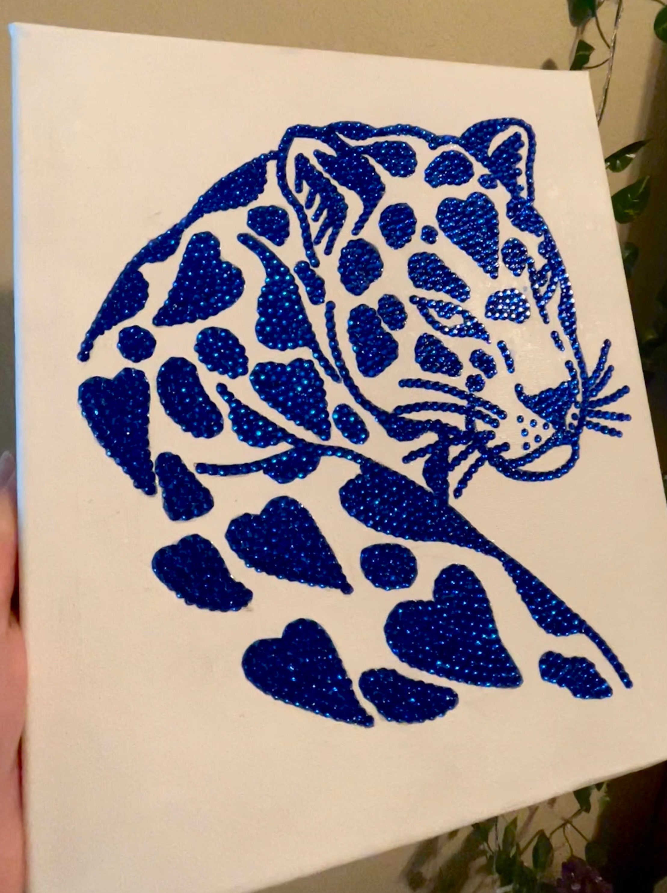 Cheetah Rhinestone Canvas Art Kit - Etsy