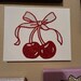 Rhinestone Canvas Art Kit Cherry Ribbon - Etsy