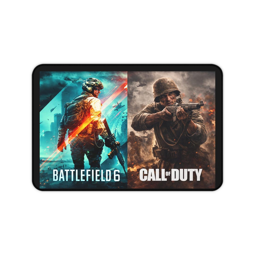 Battlefield Vs Call of Duty Split Art Desk Mat | Gaming Mouse Pad - Etsy