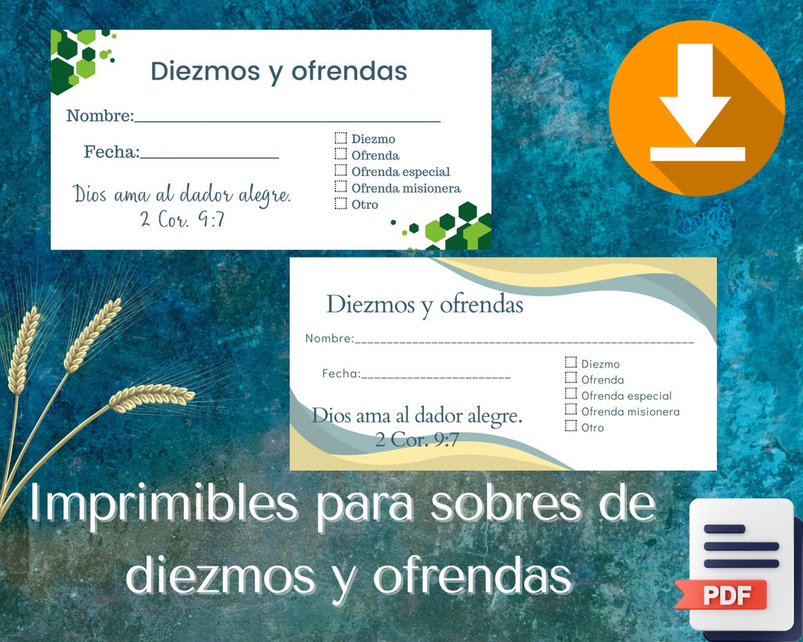 Printable Tithe and Offering Envelopes for the Church - Etsy