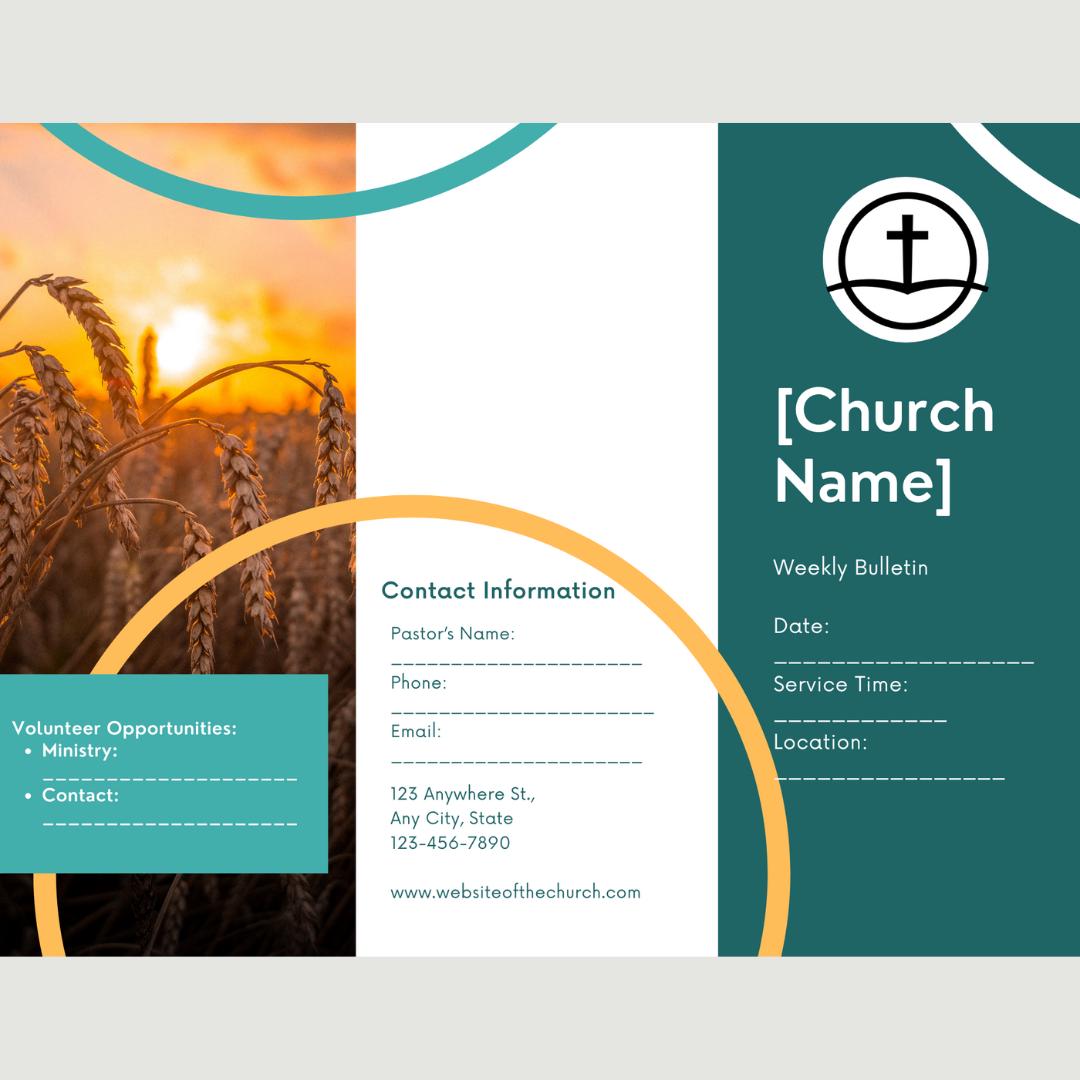 Editable Church Program Template | Canva Bulletin for Worship & Events ...