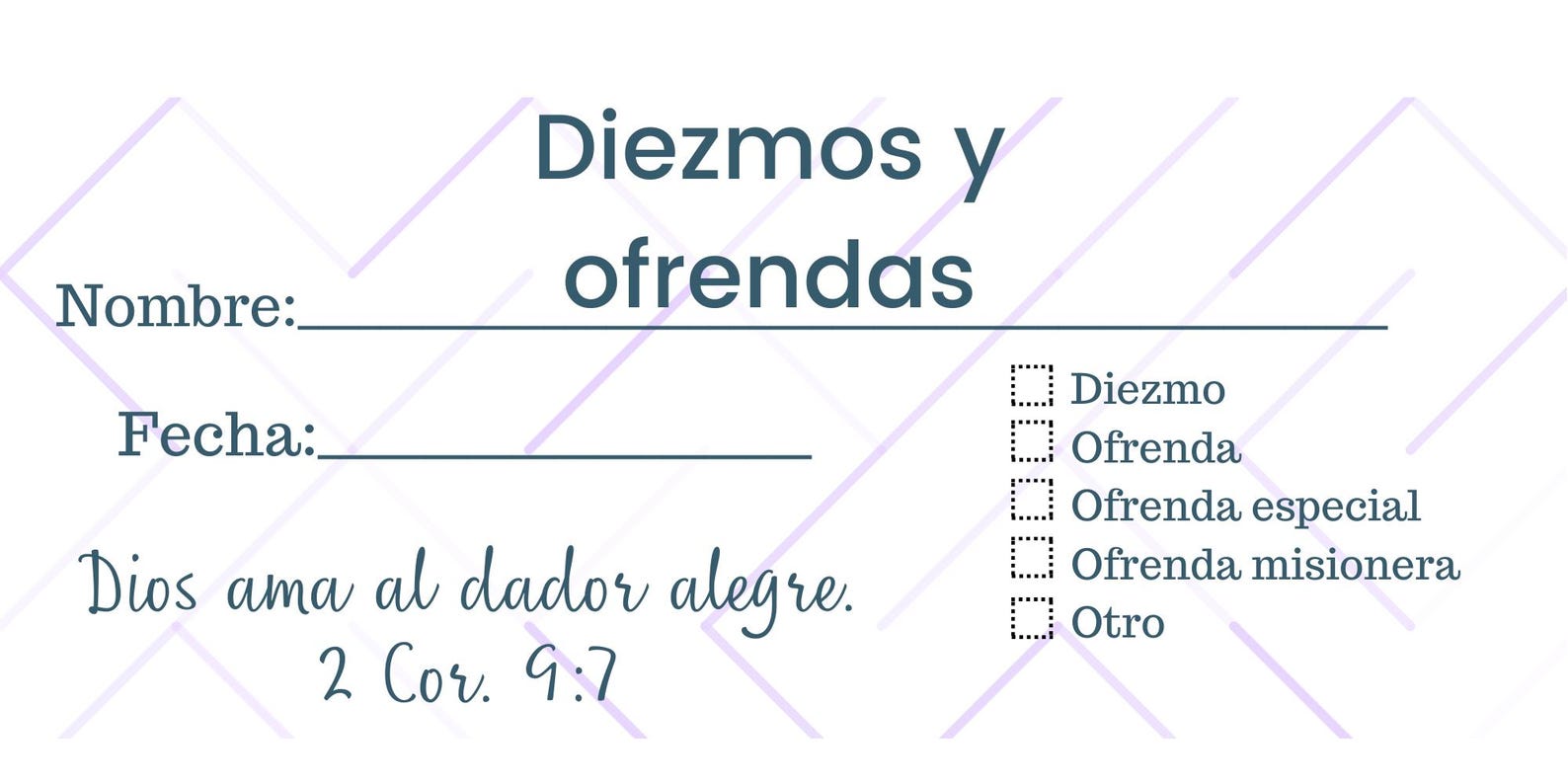 Printable Tithe and Offering Envelopes for the Church - Etsy