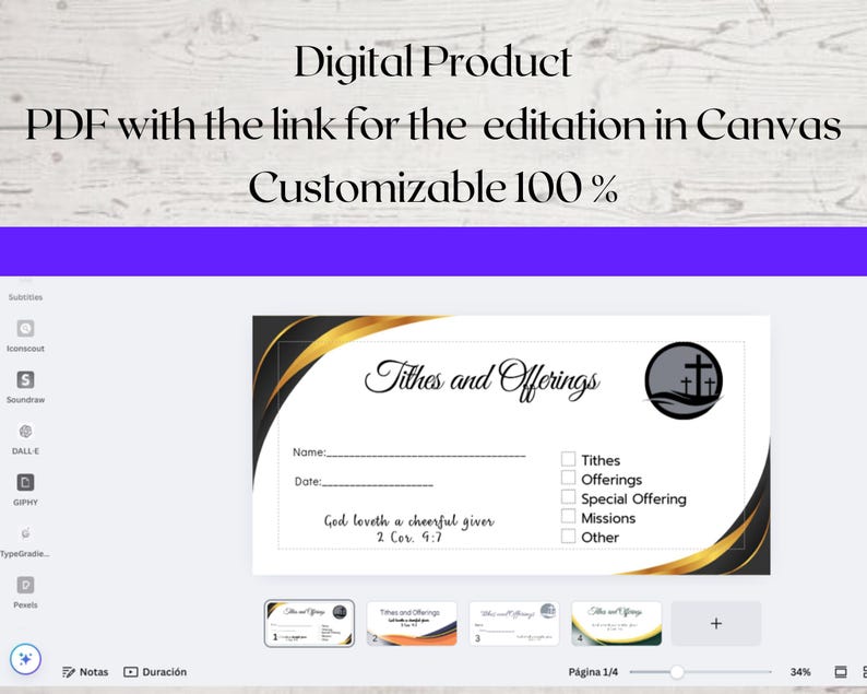 Editable in Canvas: Church Envelopes for Tithes and Offerings | Digital ...