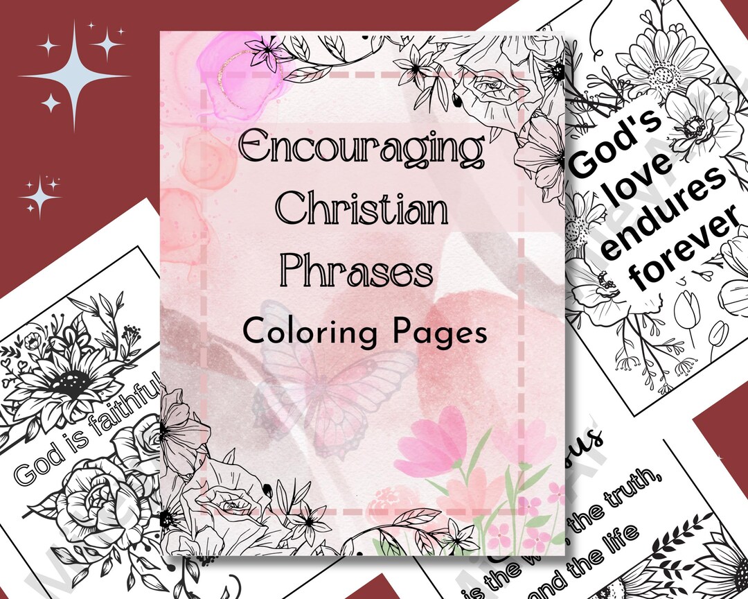 Christian Phrases Coloring Book | Digital Download | Inspirational ...