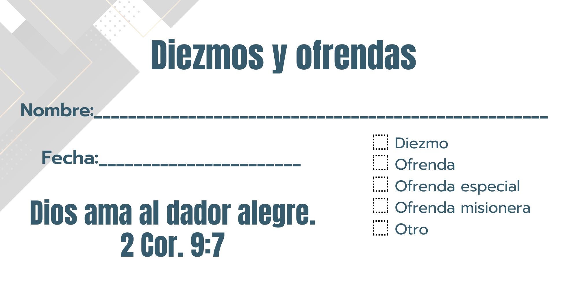 Imprimibles de sobres de diezmos y ofrendas para la Iglesia - Etsy México