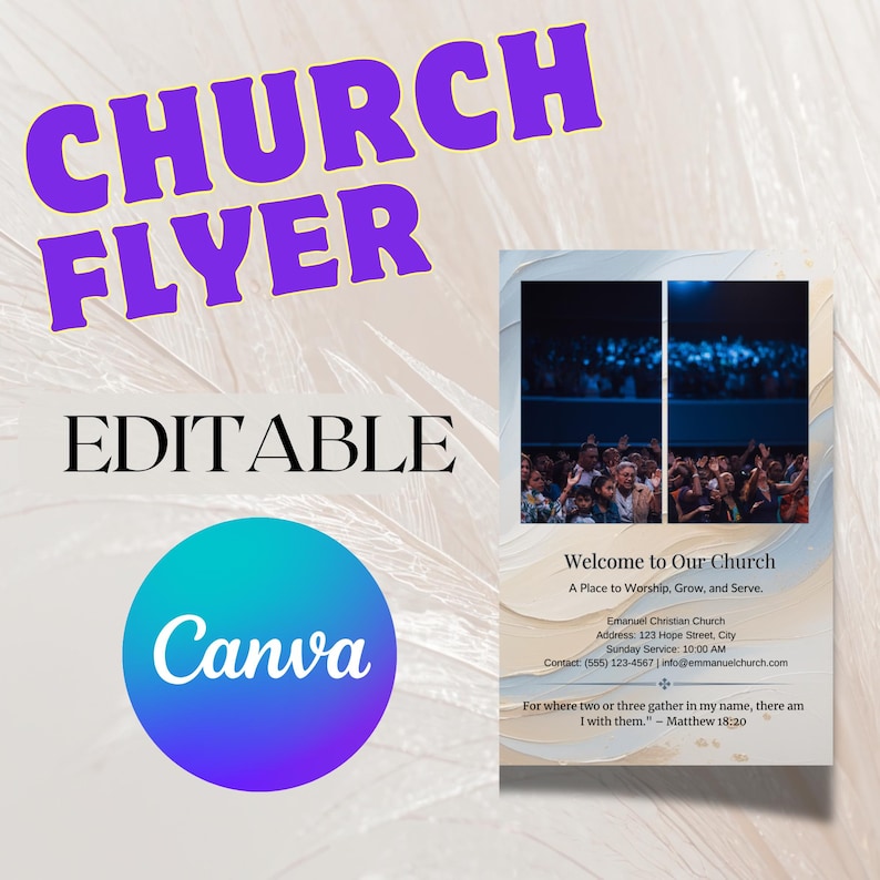 Editable Church Program Template | 4-page Bulletin Flyer for Events ...