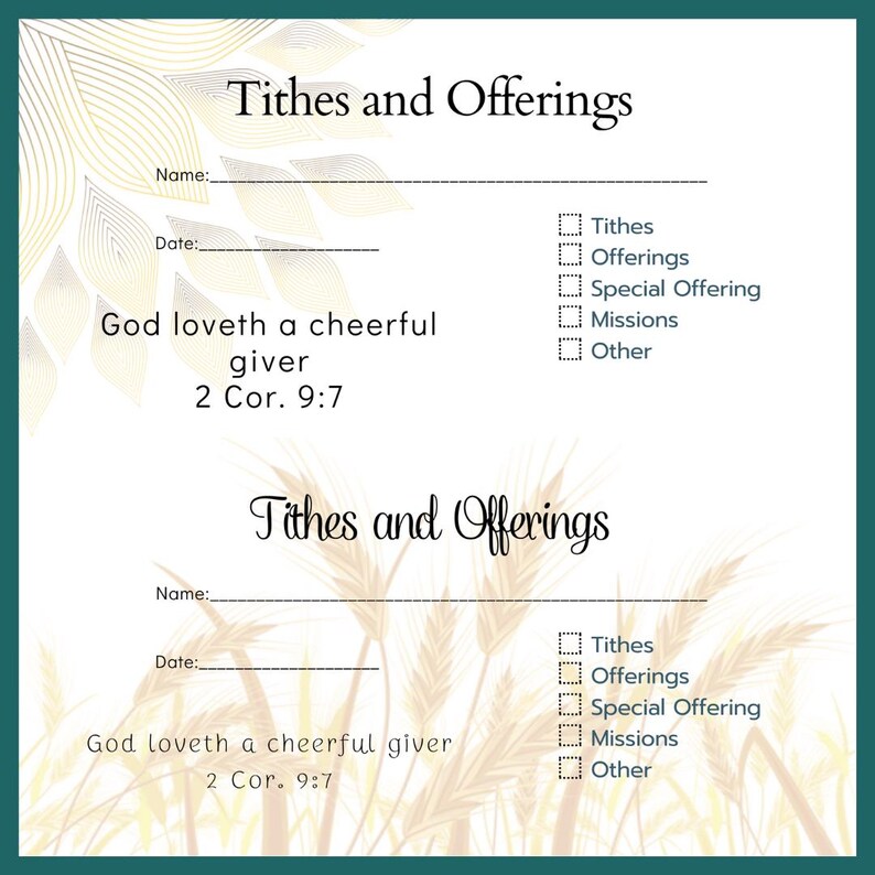 Church Envelopes for Tithes & Offerings | Printable Templates | Digital ...