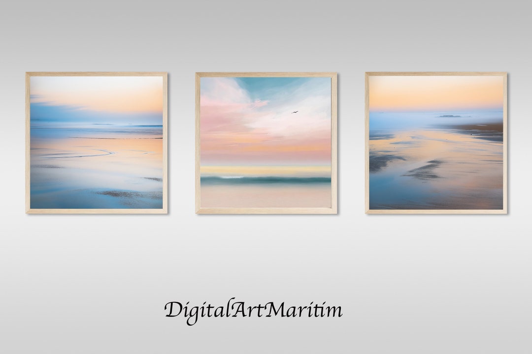 Wattenmeer_01, Küste, Ruhe, Set Mit 3 Bildern triptychon, Digitaler Download, Wandbild ...