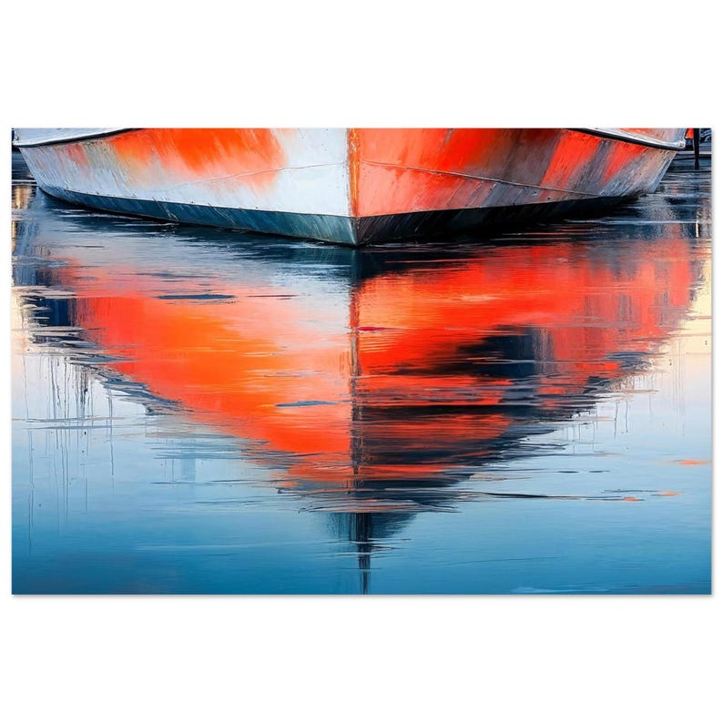 Abstract Premium Poster “water Reflection Boat Hull-01c” – Play of ...