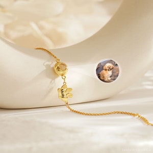 Pet Name Bracelet With Photo, Dog/cat Picture Projection Bracelet for ...