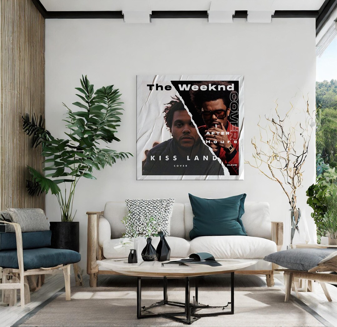 Kiss Land Album Cover Wall Art, the Weeknd Canvas Print, Modern Home ...