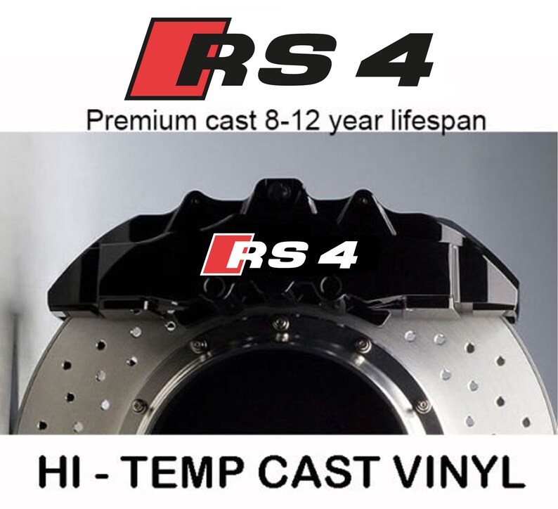 Set of 4 Hi Temp Brake Caliper Decal Stickers for Audi RS4 - Etsy