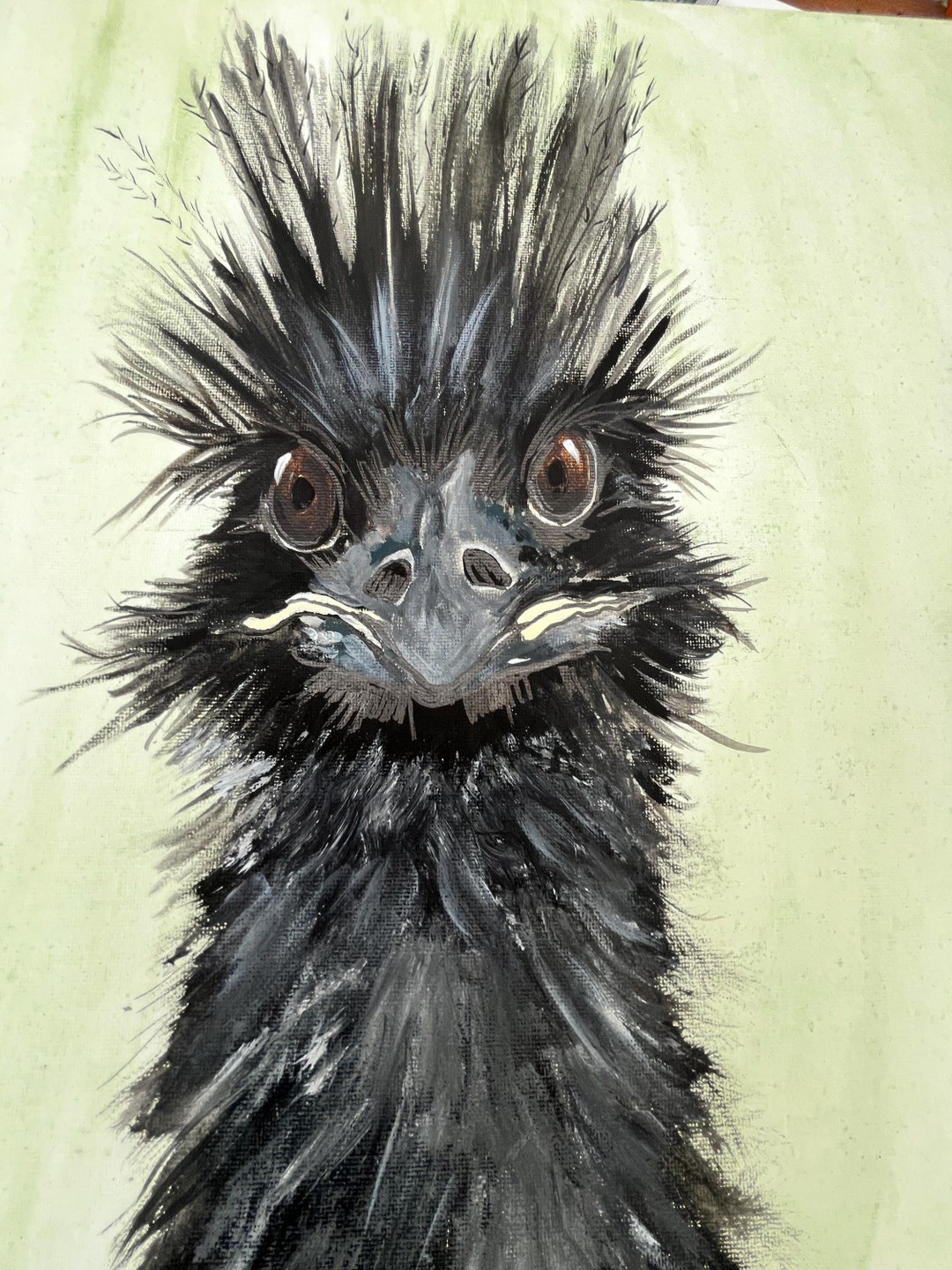 Emu Painting Emu Gift Emu Art Wall Art Homedecor Wallart Interiors ...