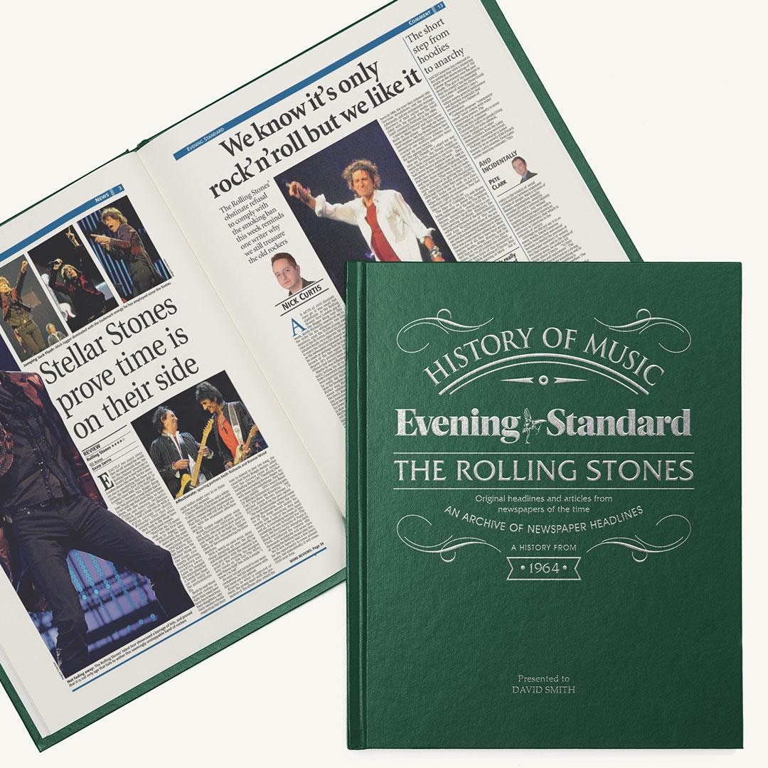 Rolling Stones Personalised Music History Book Music Fan Gift News ...