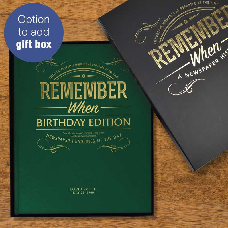 Personalised Birthday Newspaper Book Gift UK/US News Headlines From the ...