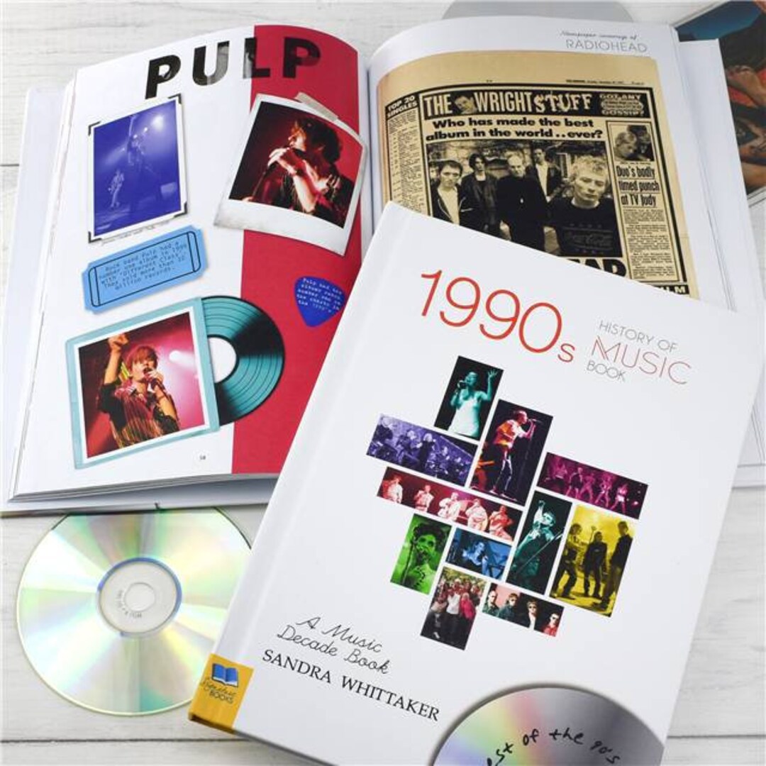 1990's History of Music Personalised Music History Book Music Fan Gift ...