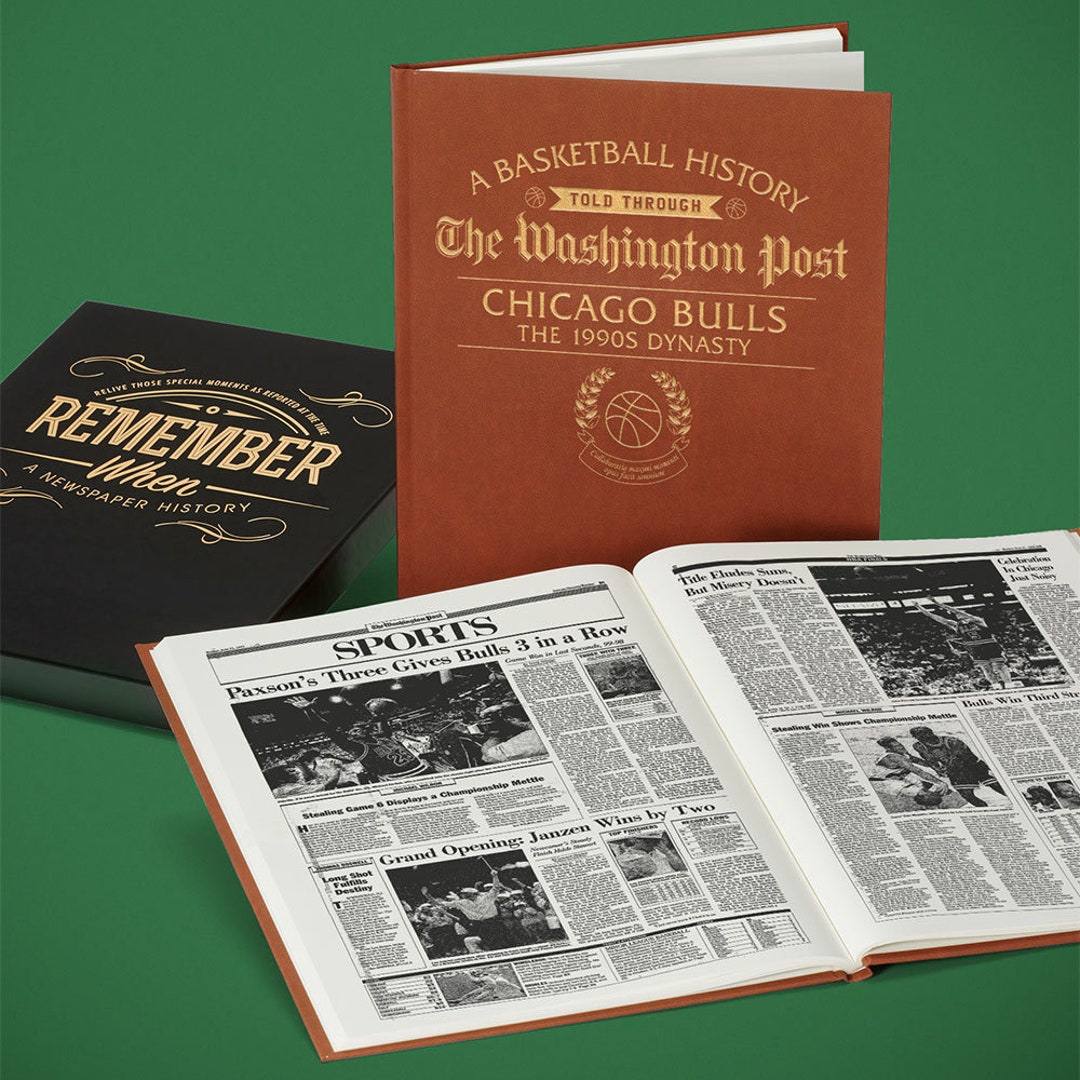 Chicago Bulls Gift - Pro Basketball History in Newspaper Headlines Book ...