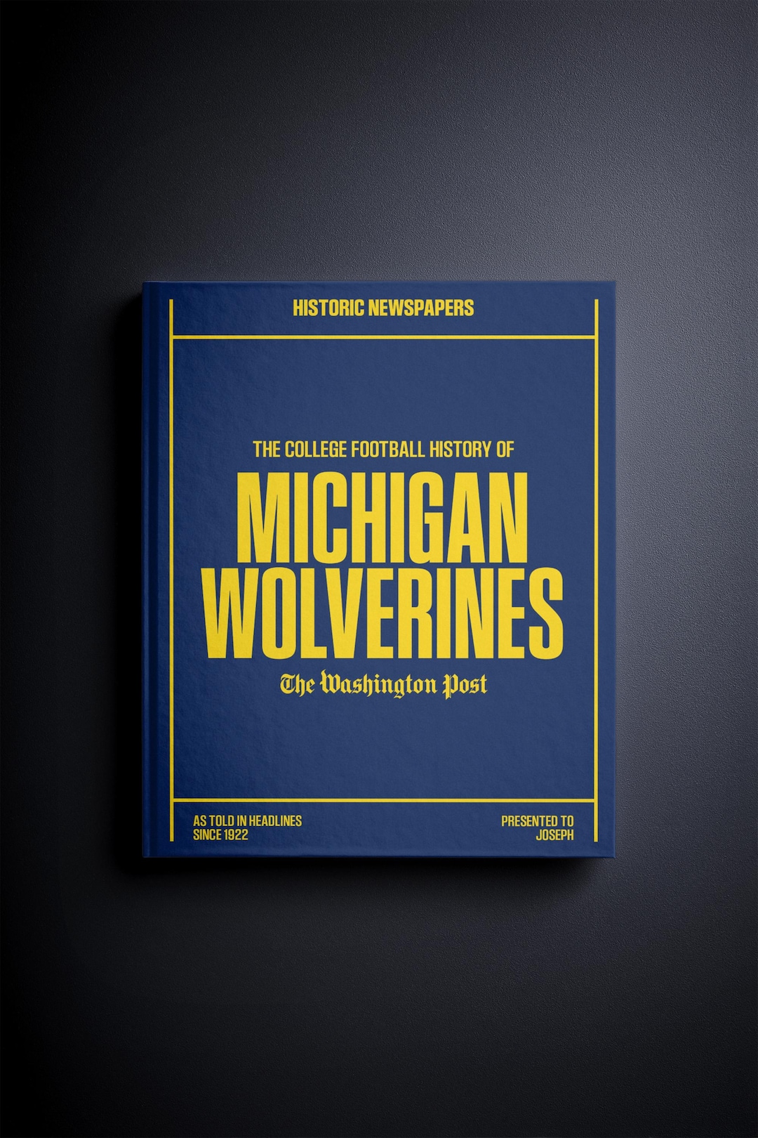 Michigan Wolverines Gift - NCAA College Football History Newspaper Book ...