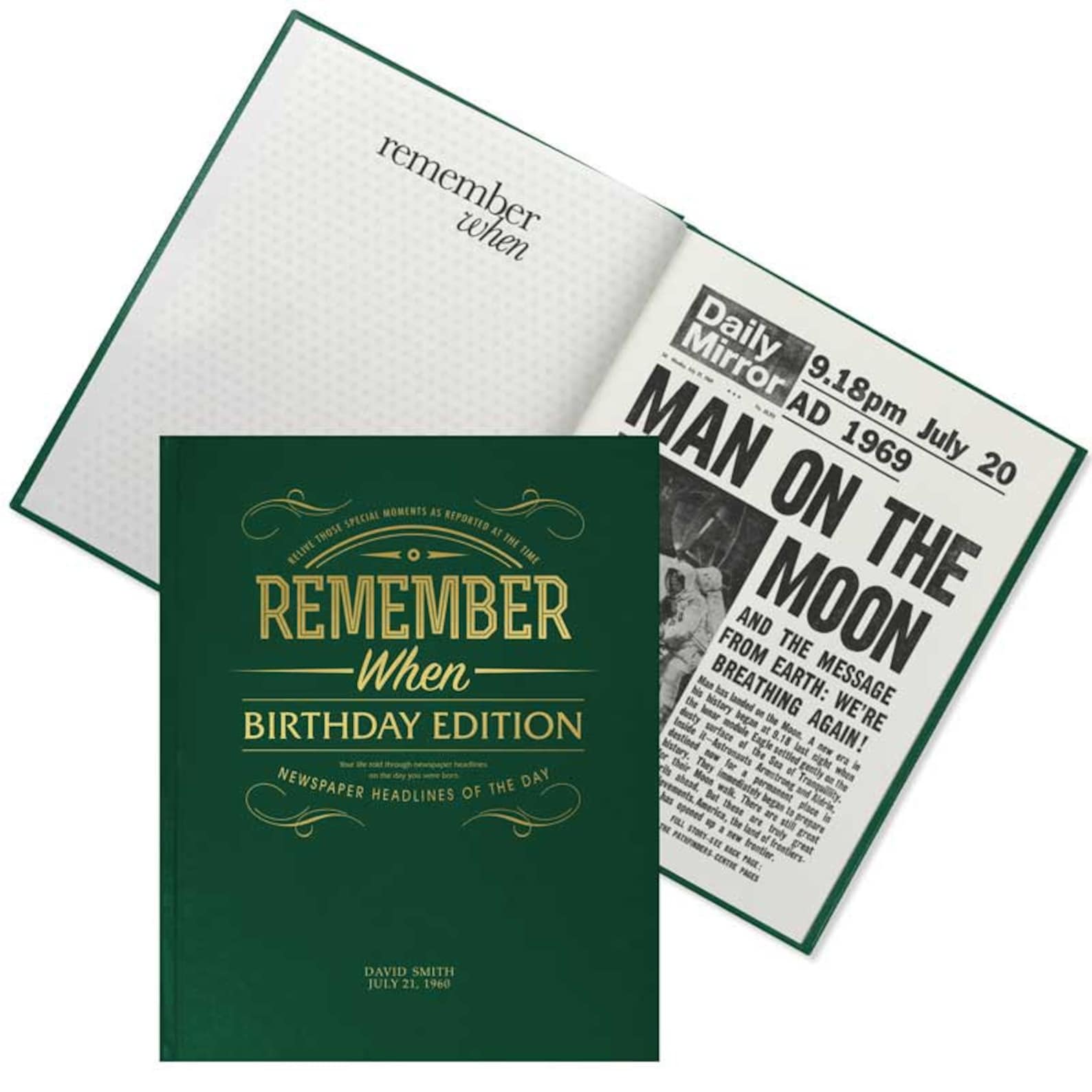 Personalised Birthday Newspaper Book Gift UK/US News Headlines From the ...