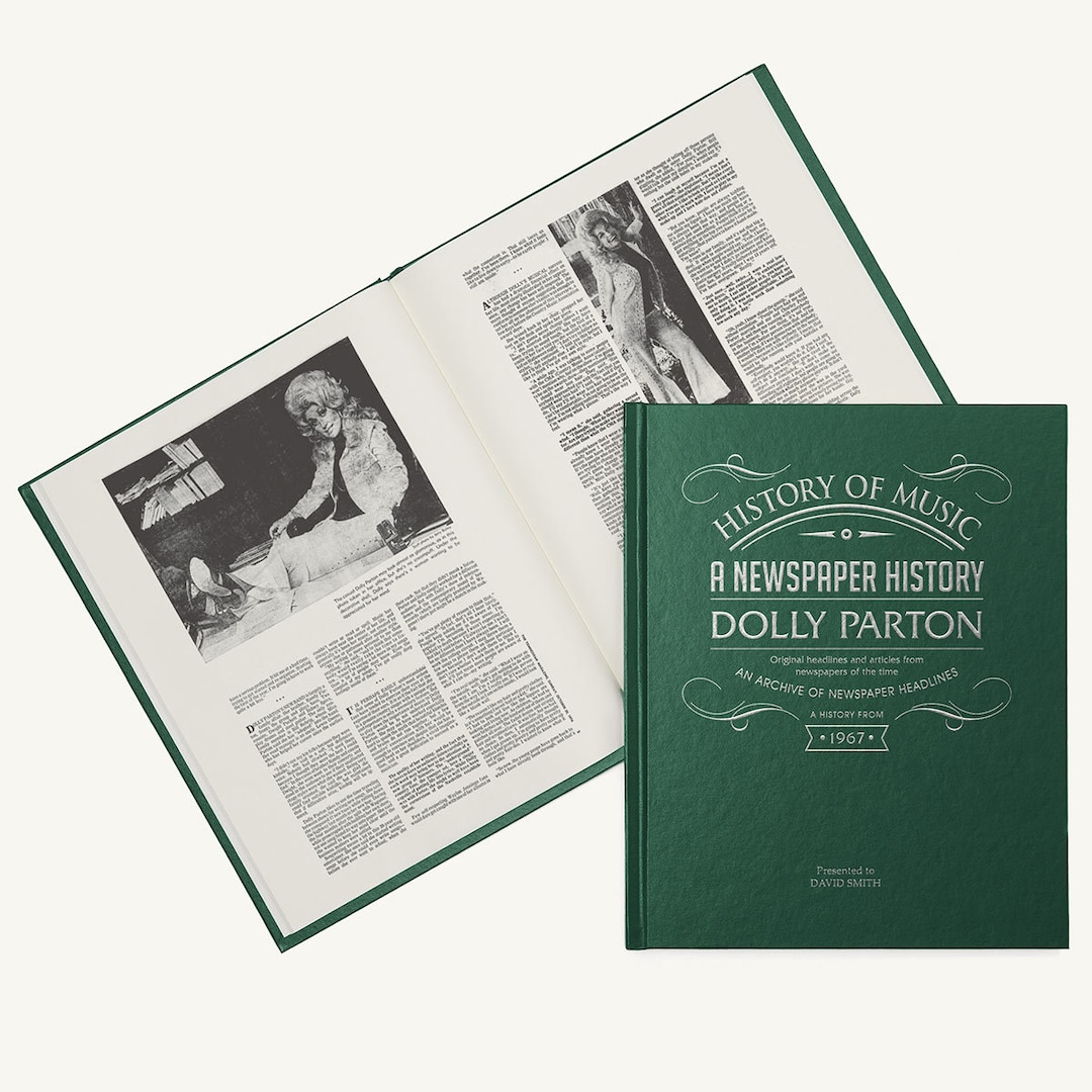 Dolly Parton | Personalised Music History Book | Music Fan Gift | News ...