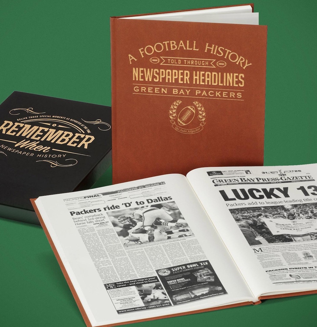 Green Bay Packers Gift - Lambeau Field History in Newspaper Headlines ...