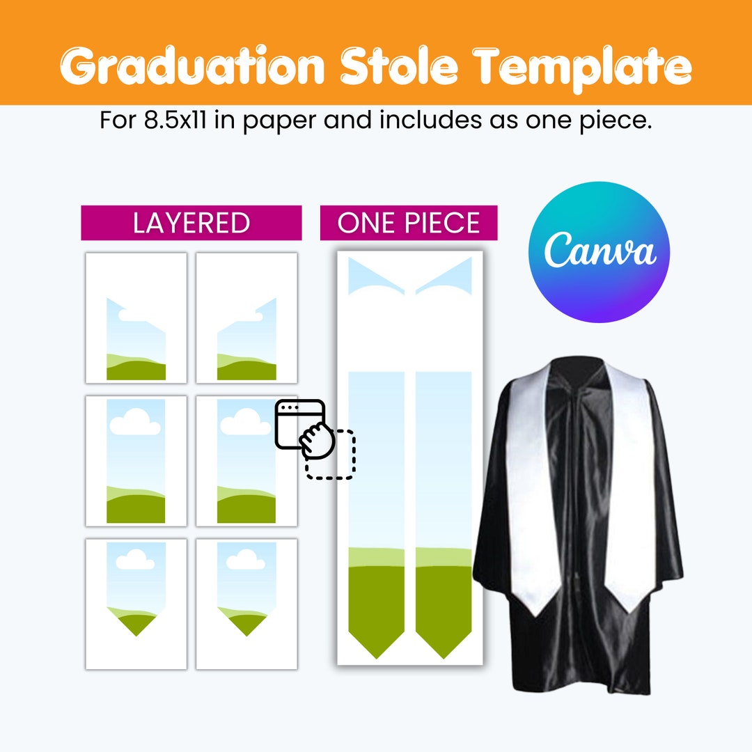 Graduation Stole Template, Graduation Stole Svg, Stole Template ...