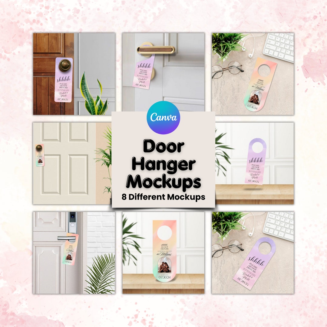 Canva Editable Door Hanger Mockup Template, Doorknob Hanging, Door ...