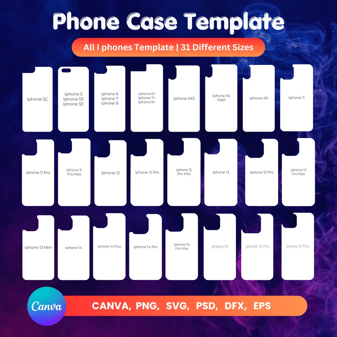 IPhone Sublimation Template, Phone Case Template Pack Svg, Cricut Vector Bundle, Sublimation ...