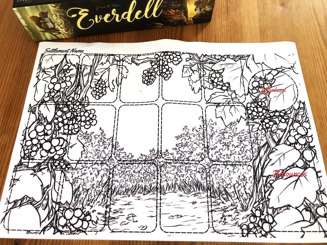 A3 Printable Creative Everdell Player Mat, Digital PDF Design and Color ...