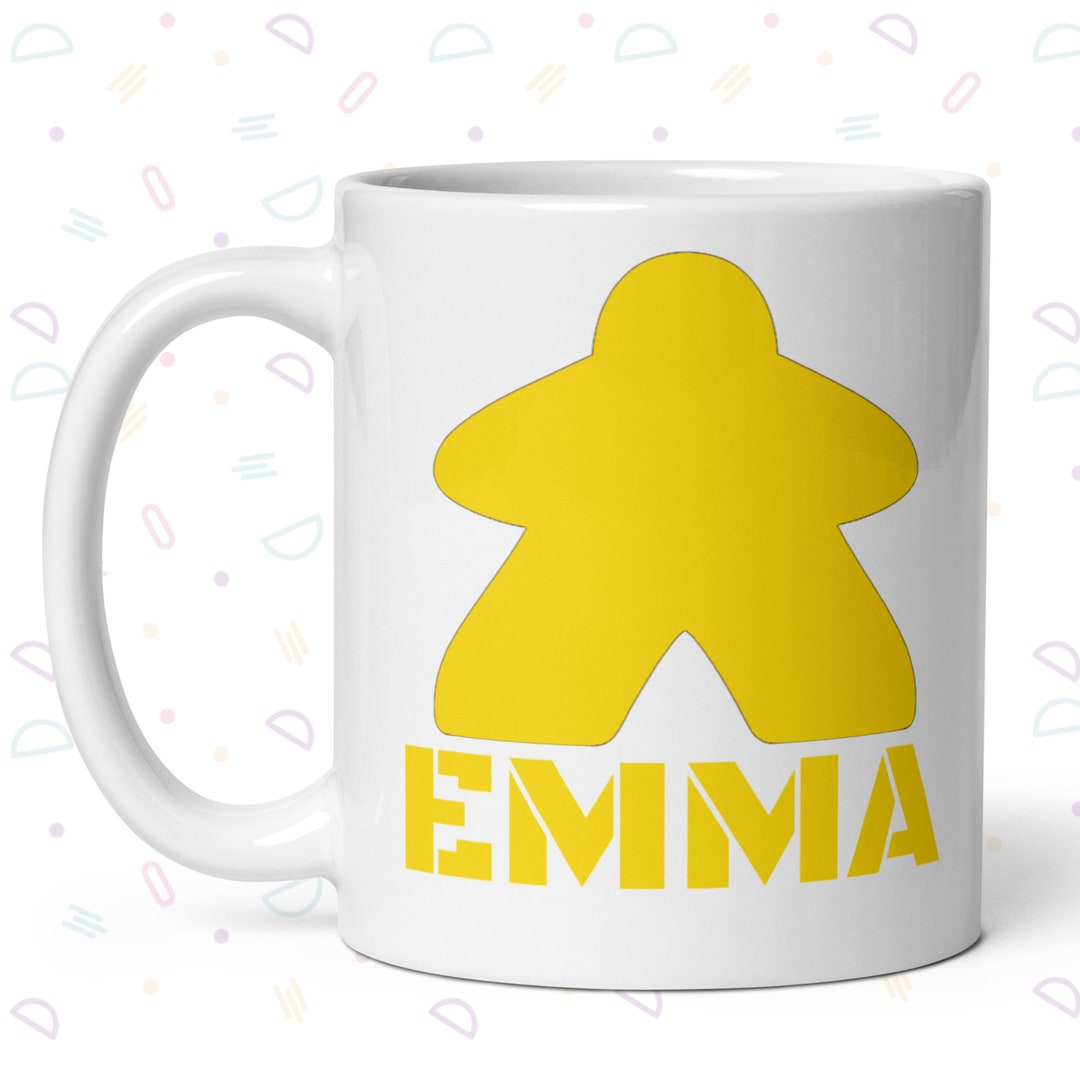 Personalized Yellow Meeple Mug, Custom Name Board Game Coffee Lover Gift, Tabletop Gaming Cup ...