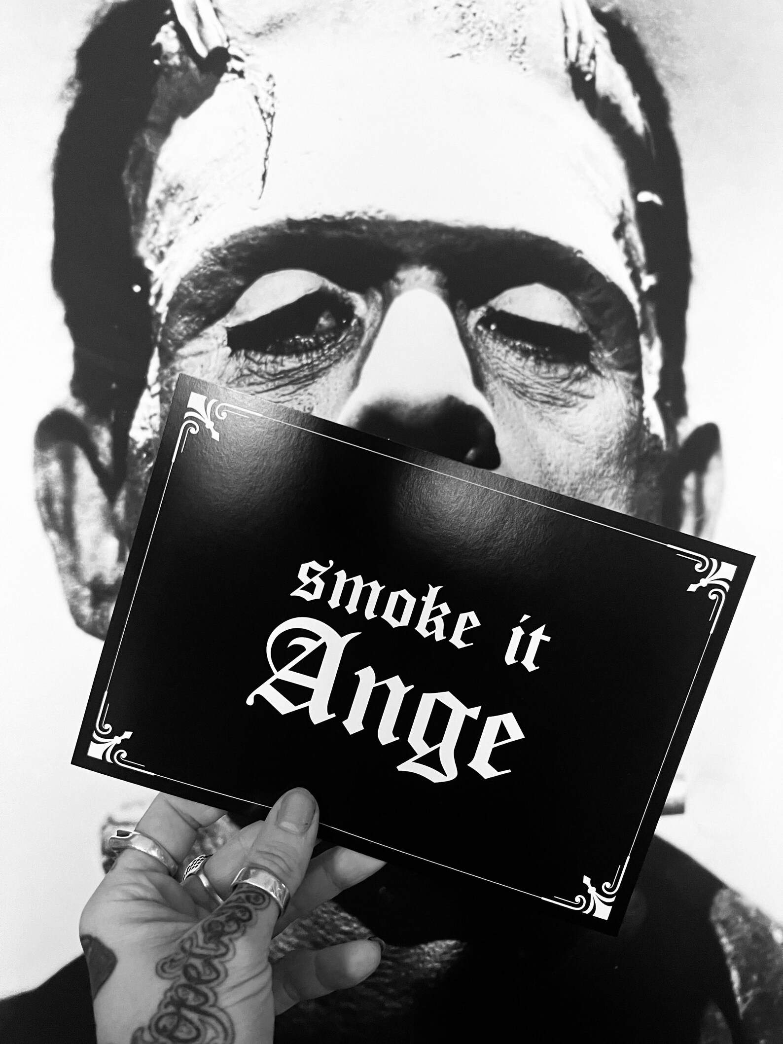 Smoke It Ange Print Humorous Quote Art, Quirky Typograpy Poster, Gothic ...